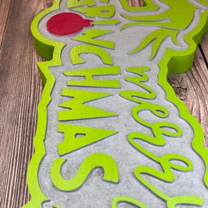 Merry Grinchmas Sign/ Grinch Sign/ Grinch Christmas/ Holiday Sign/ Mean ...