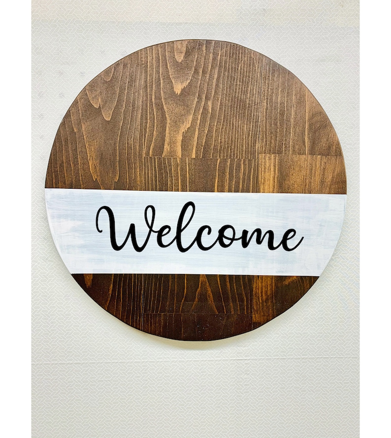 Round Welcome Sign/ Home Sign/ Wood Sign/ House Decor/ - Etsy