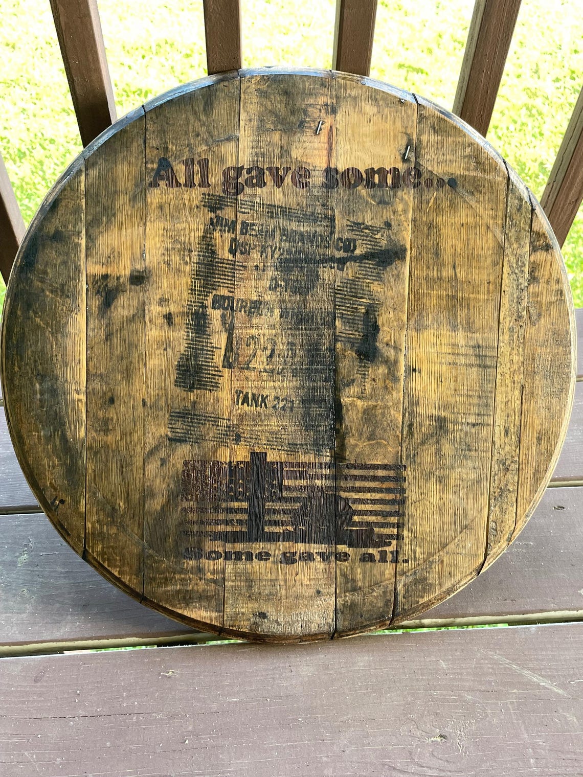 Military Whiskey Barrel Lid: Patriotic Veteran Gift, Man Cave Decor - Etsy
