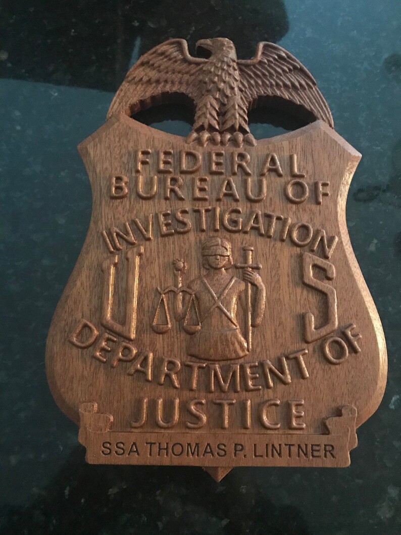 Federal Bureau of Investigation FBI Wood Carved Badge | Etsy