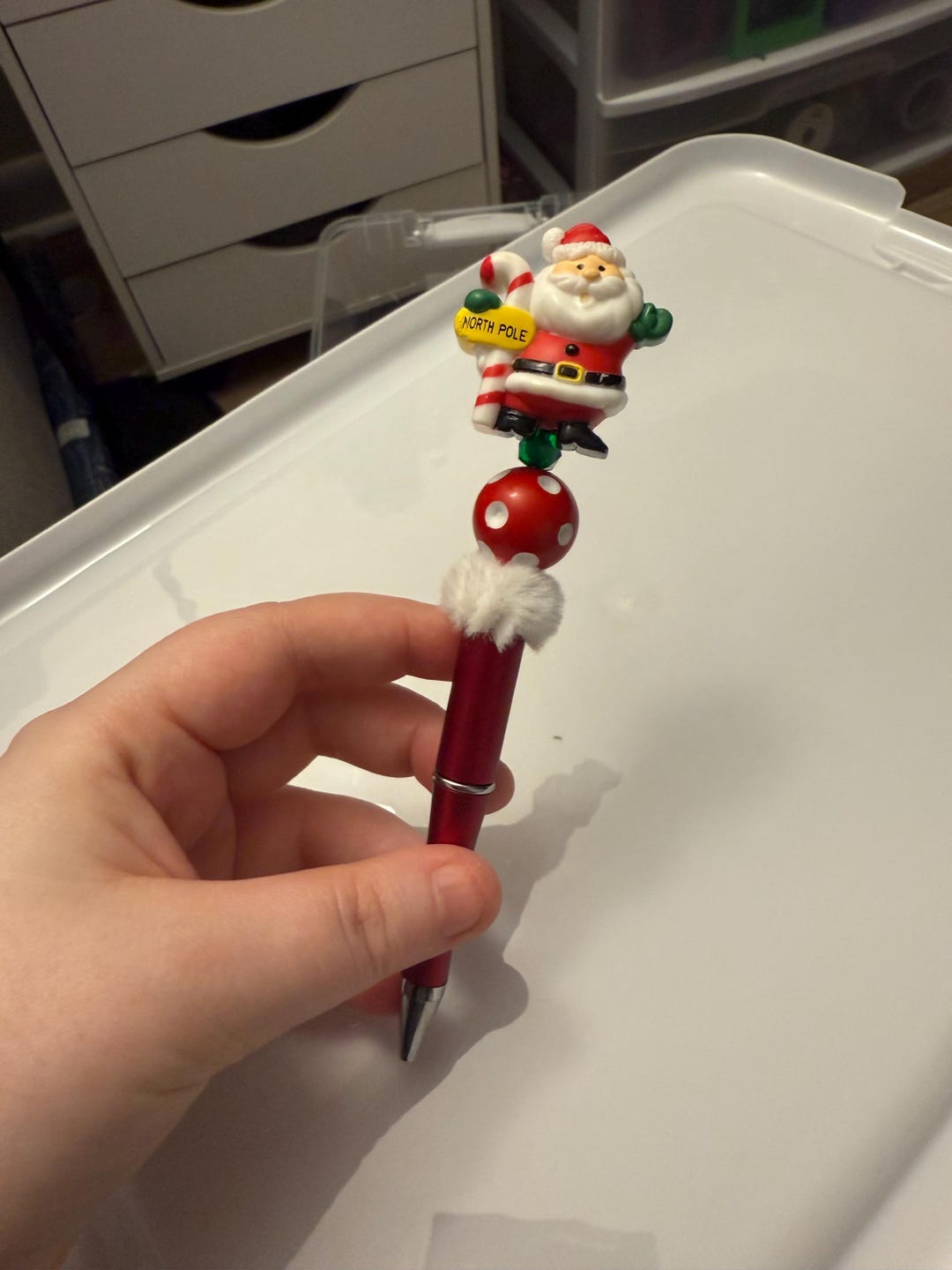 Novelty Santa Pen, Christmas Decoration - Etsy