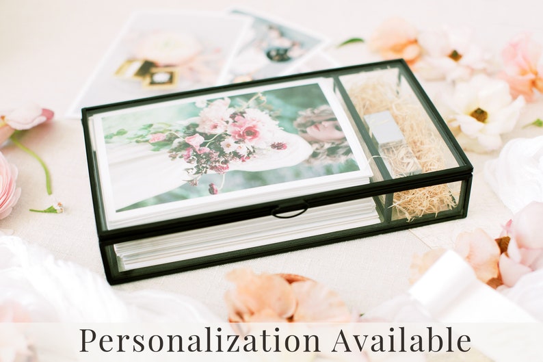 BLACK Glass Box 4x6 Photo Box with USB Slot Proof Print | Etsy