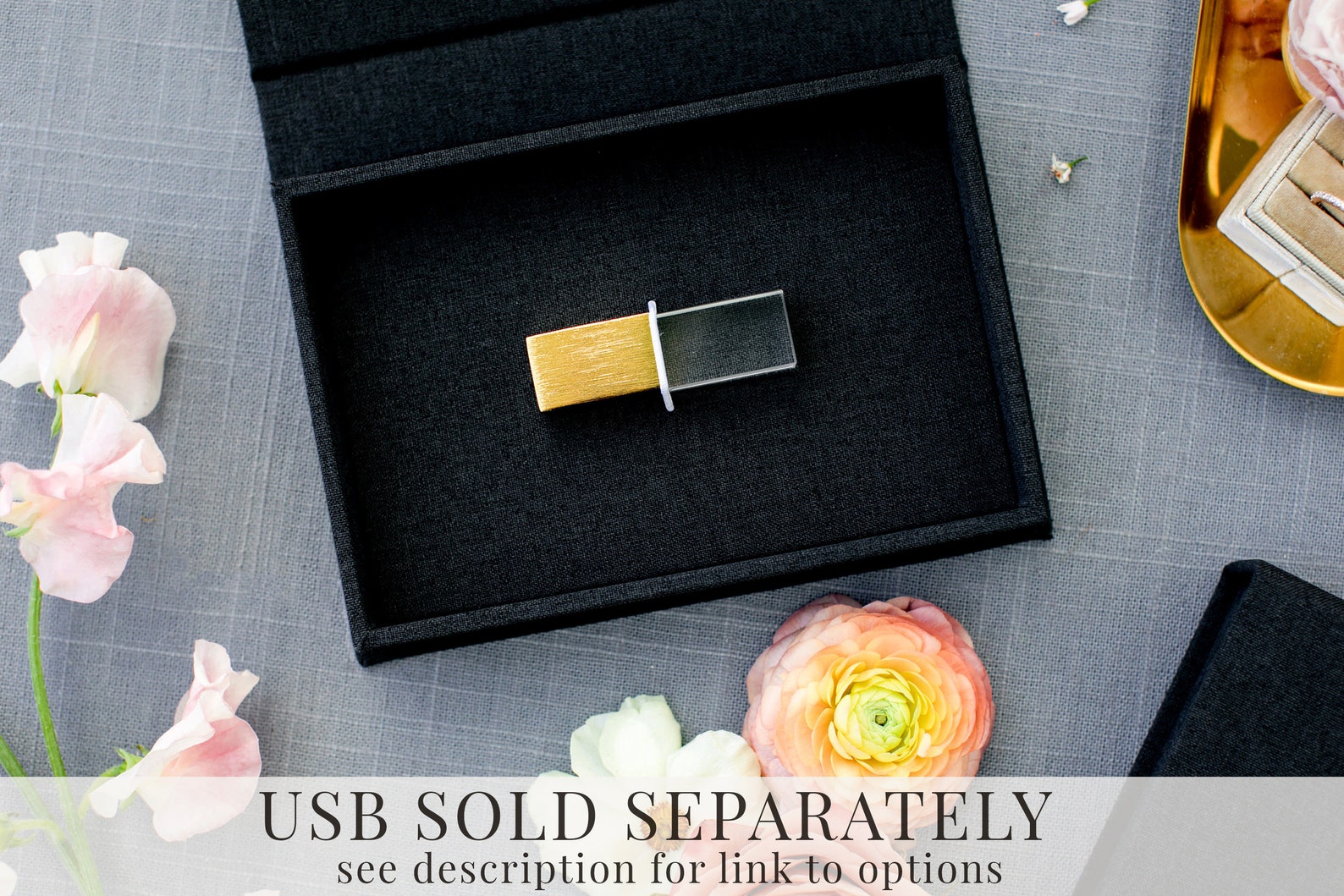 BLACK Linen Box | USB Box | Flash Drive Packaging | Photographer Gifts ...