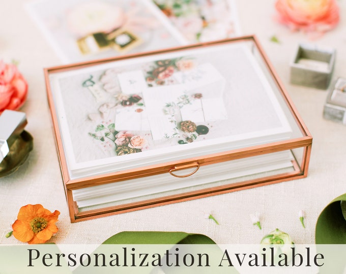 BLACK Glass Box 4x6 Photo Box With USB Slot Proof Print Packaging ...