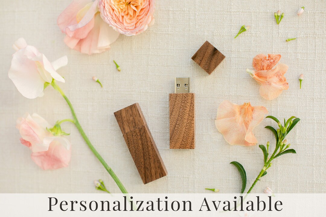WALNUT Wood USB 3.0 High Speed | Square Cut With Cap | Wedding Flash ...