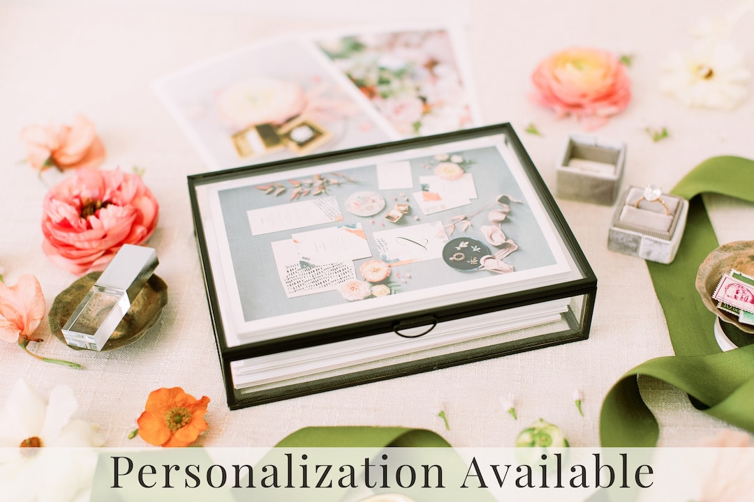 BLACK Glass Box 4x6 Photo Box Proof Print Packaging Photographer Gifts ...