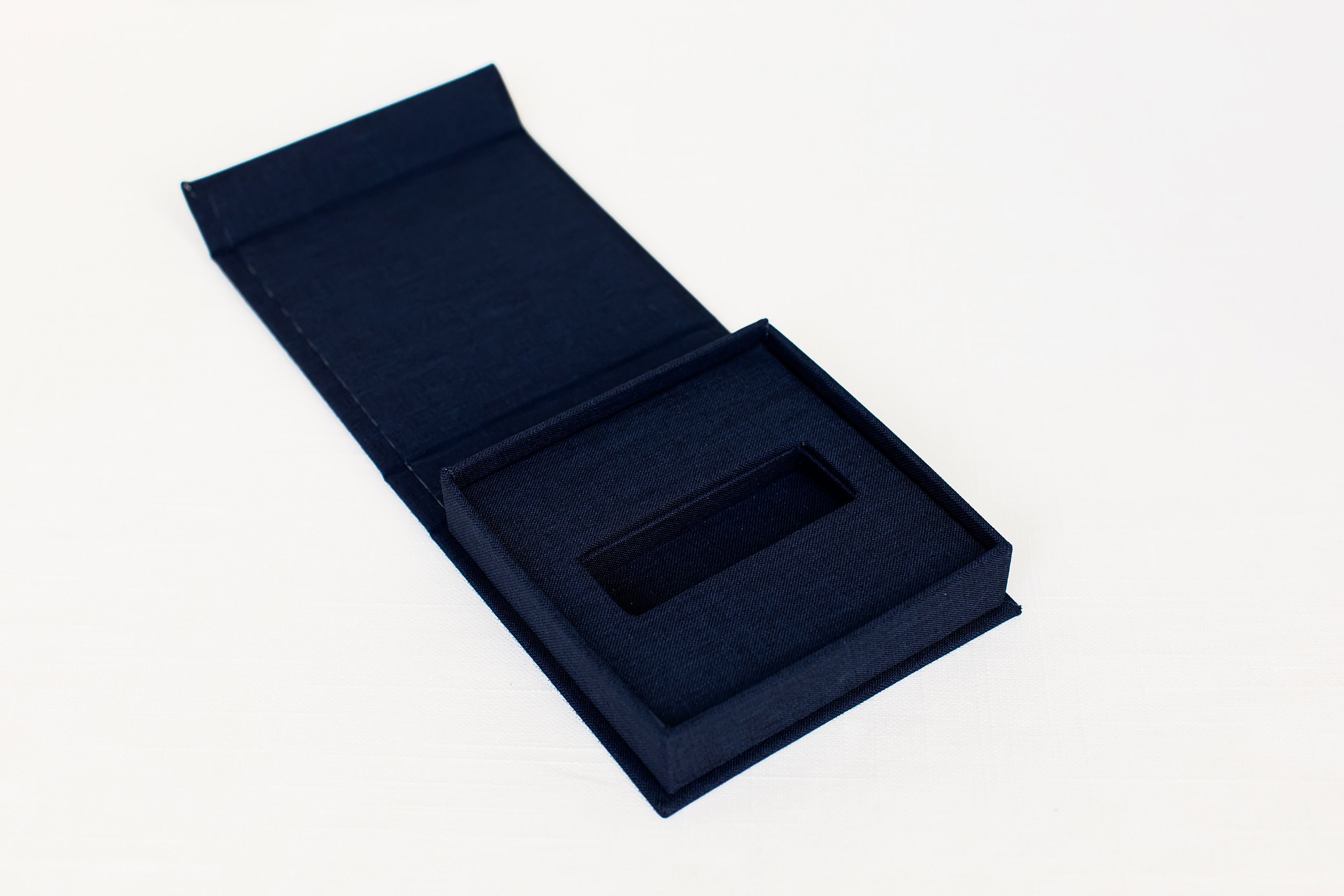 NAVY BLUE Linen Box USB Box Flash Drive Packaging | Etsy