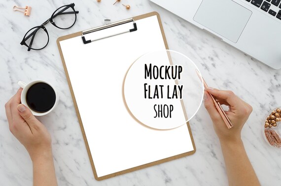 Clipboard Pre-made Scene Mockup Flat Lay Photo Stock Photo | Etsy