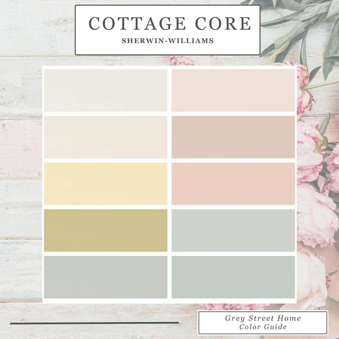 Cottagecore Paint Color Palette | Cottagecore Interior Wall Colors - Etsy