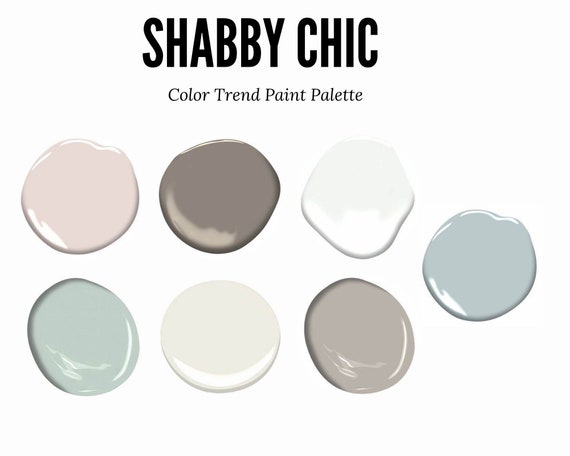 Shabby Chic Paint Colors Paint Color Palette Interior Paint - Etsy