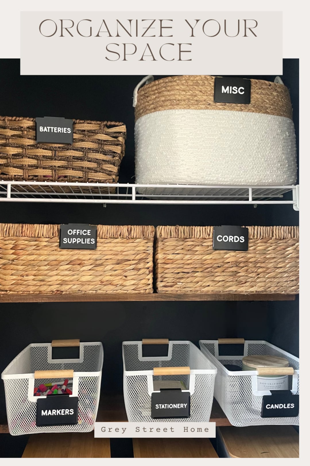 Storage Organization // Bin Labels // Metal Basket Clips // Home ...
