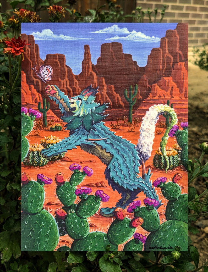 Cactus Cat Cryptid Illustration Art Print - Etsy