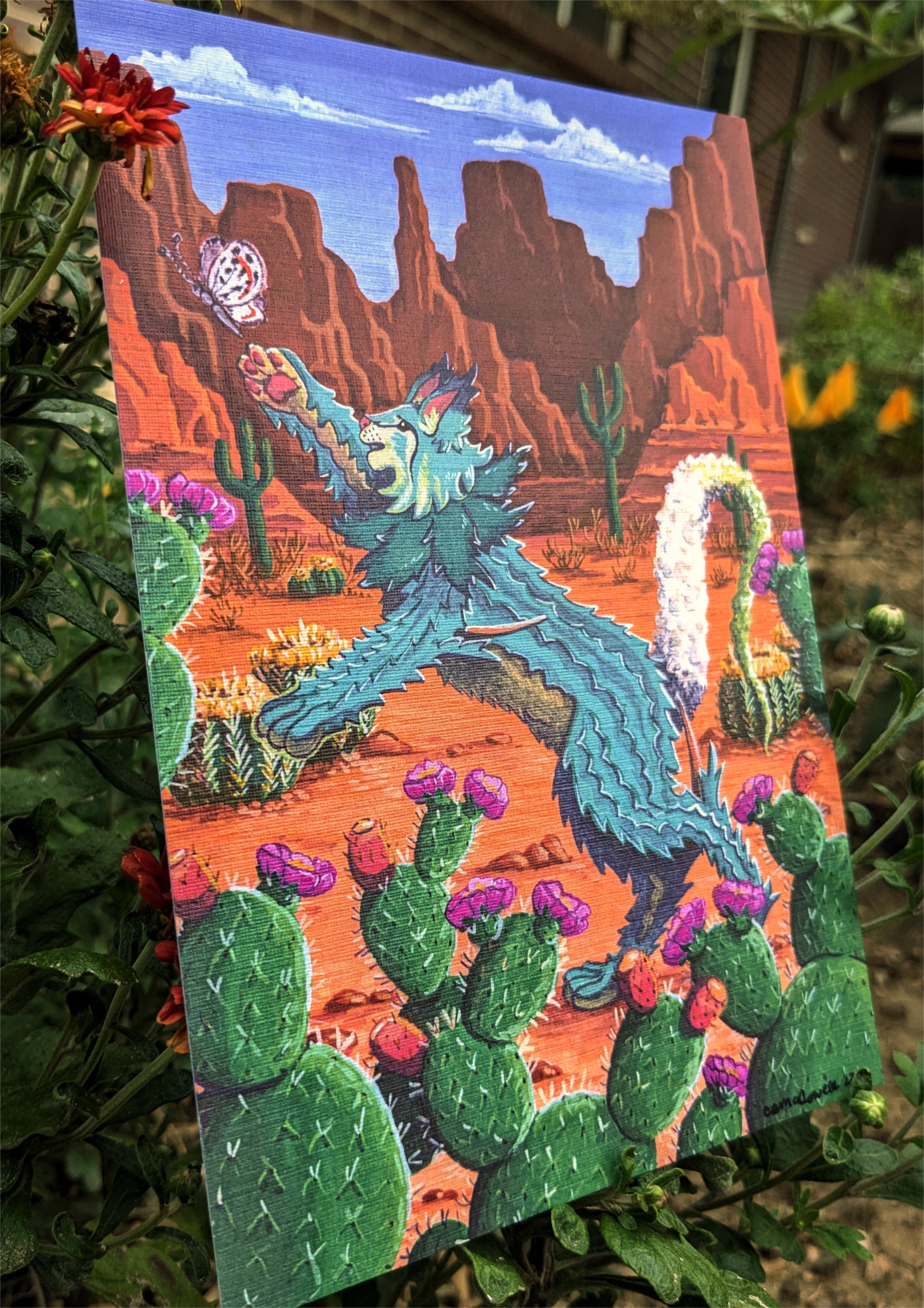 Cactus Cat Cryptid Illustration Art Print - Etsy