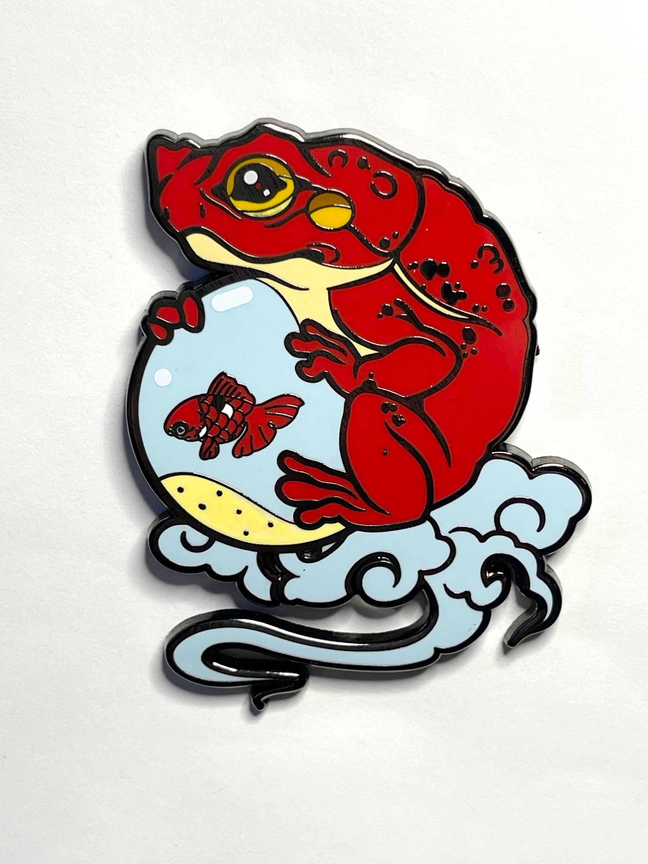 Red Yokai Frog- Koi Pin - Etsy