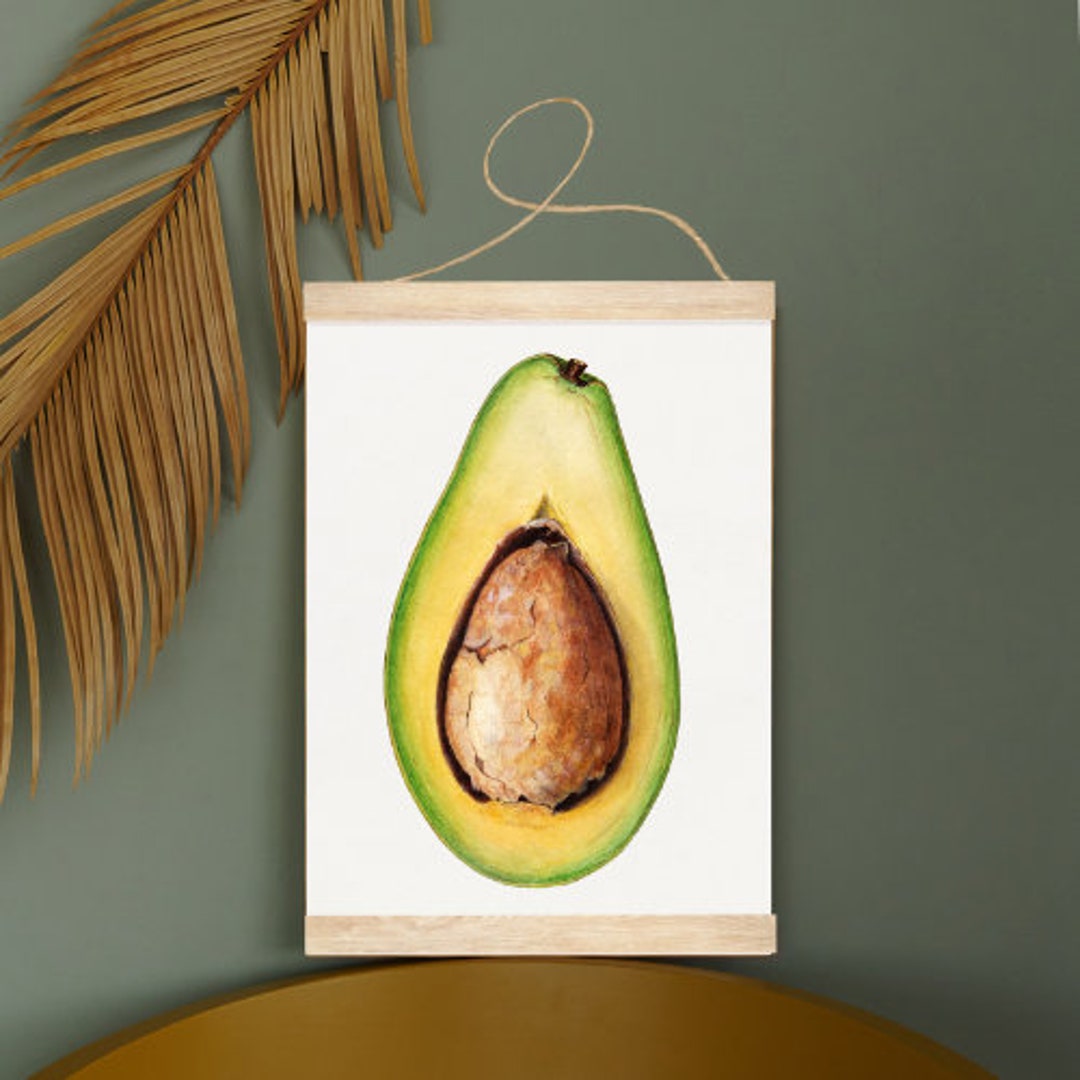 Vintage Avocado, Wooden Frames With Poster Hanger, Prints Hanger, Wall ...
