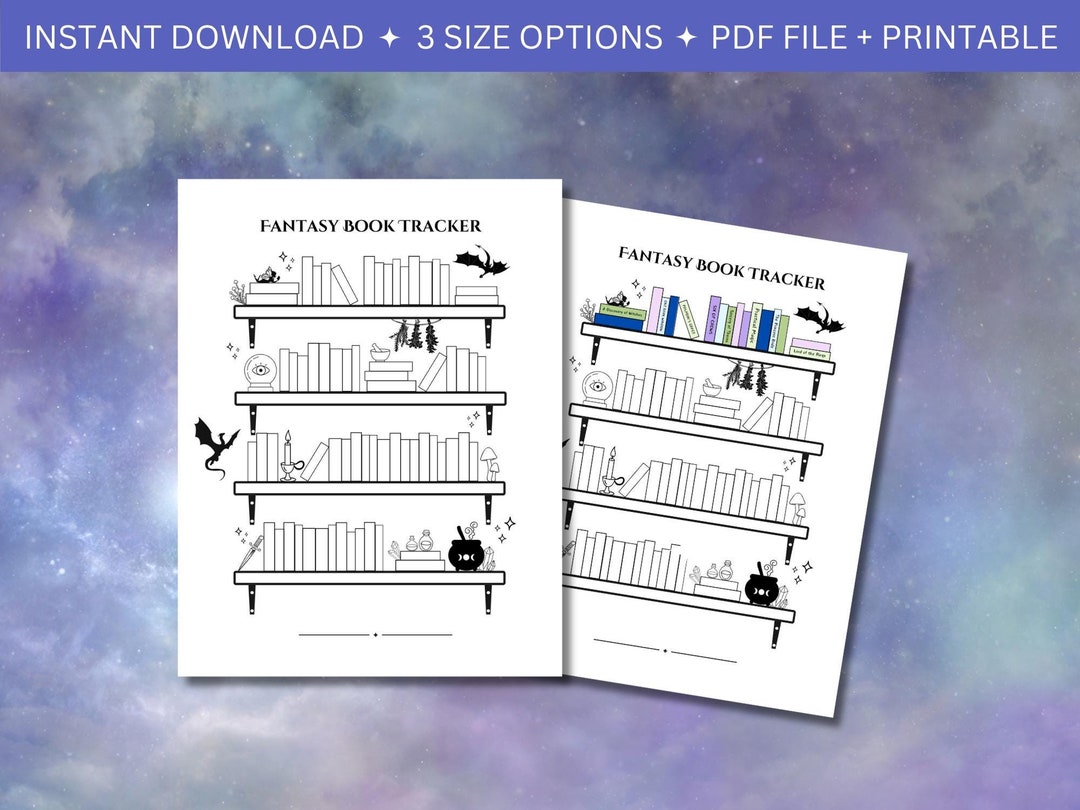 Fantasy Book Template, Fantasy Book Printable, Book Tracker Page ...