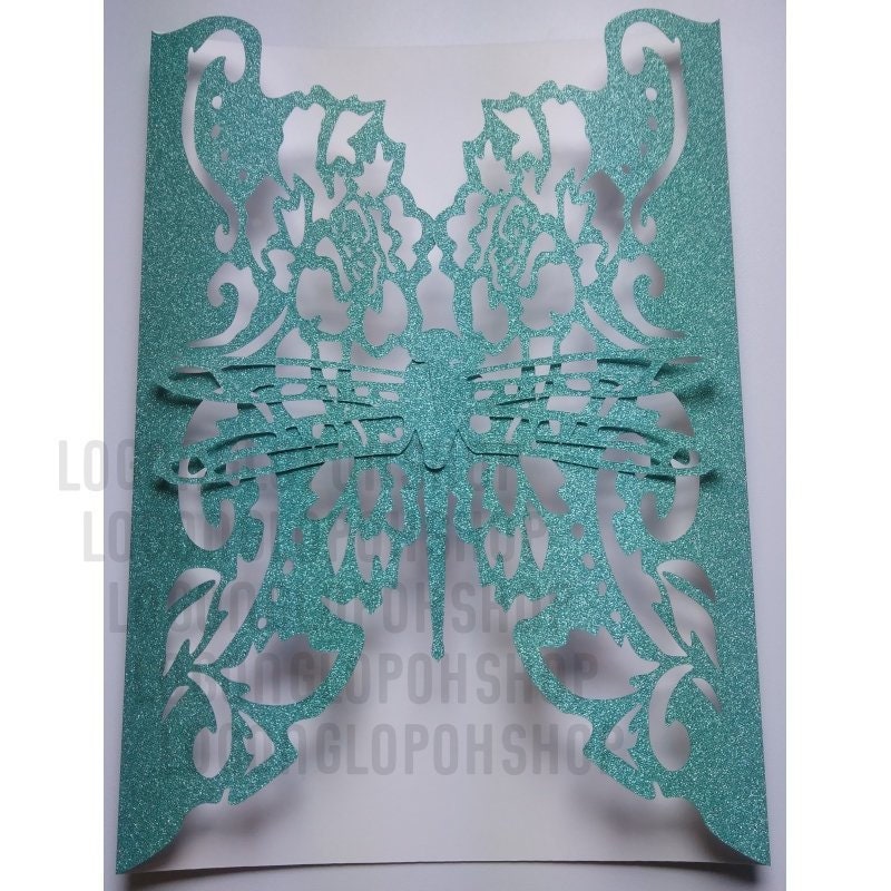 00003 - Digital File - Flowers and Dragonfly Wedding Invitation Card - Etsy