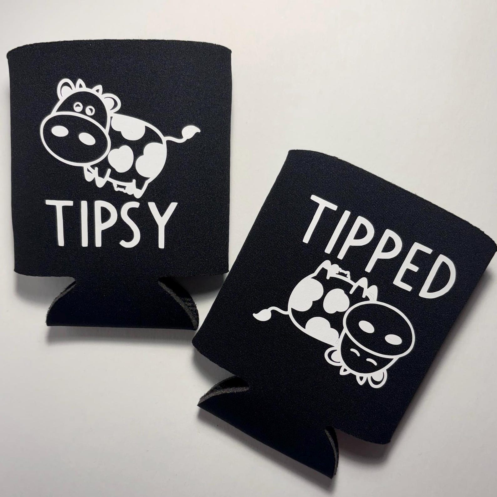 Tipped and Tipsy Cow Can Koozie Set Beer Can Cooler Beverage Chiller ...