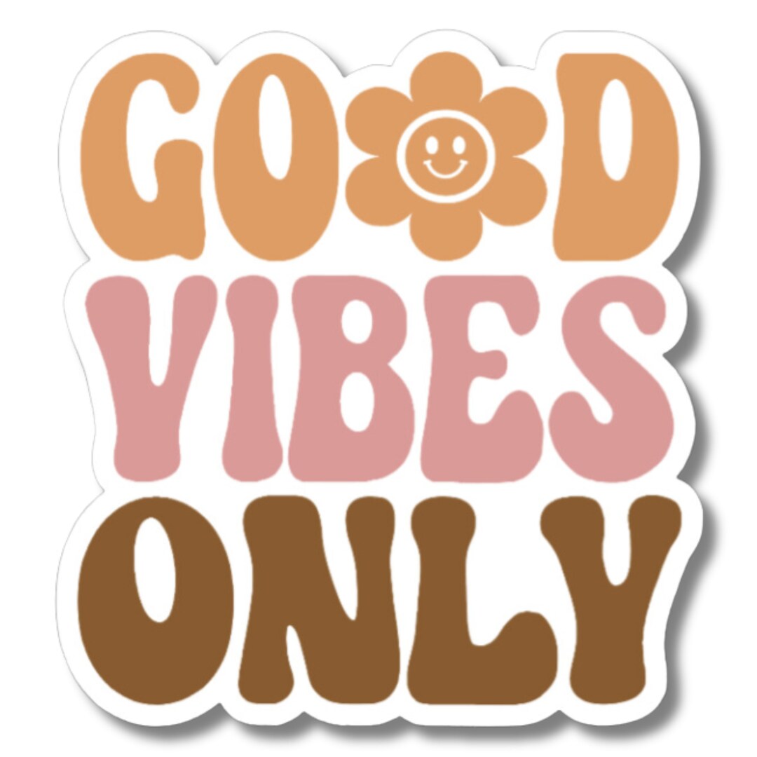 Retro Good Vibes Only 3" Laminated Sticker Decal for Laptops Phones ...