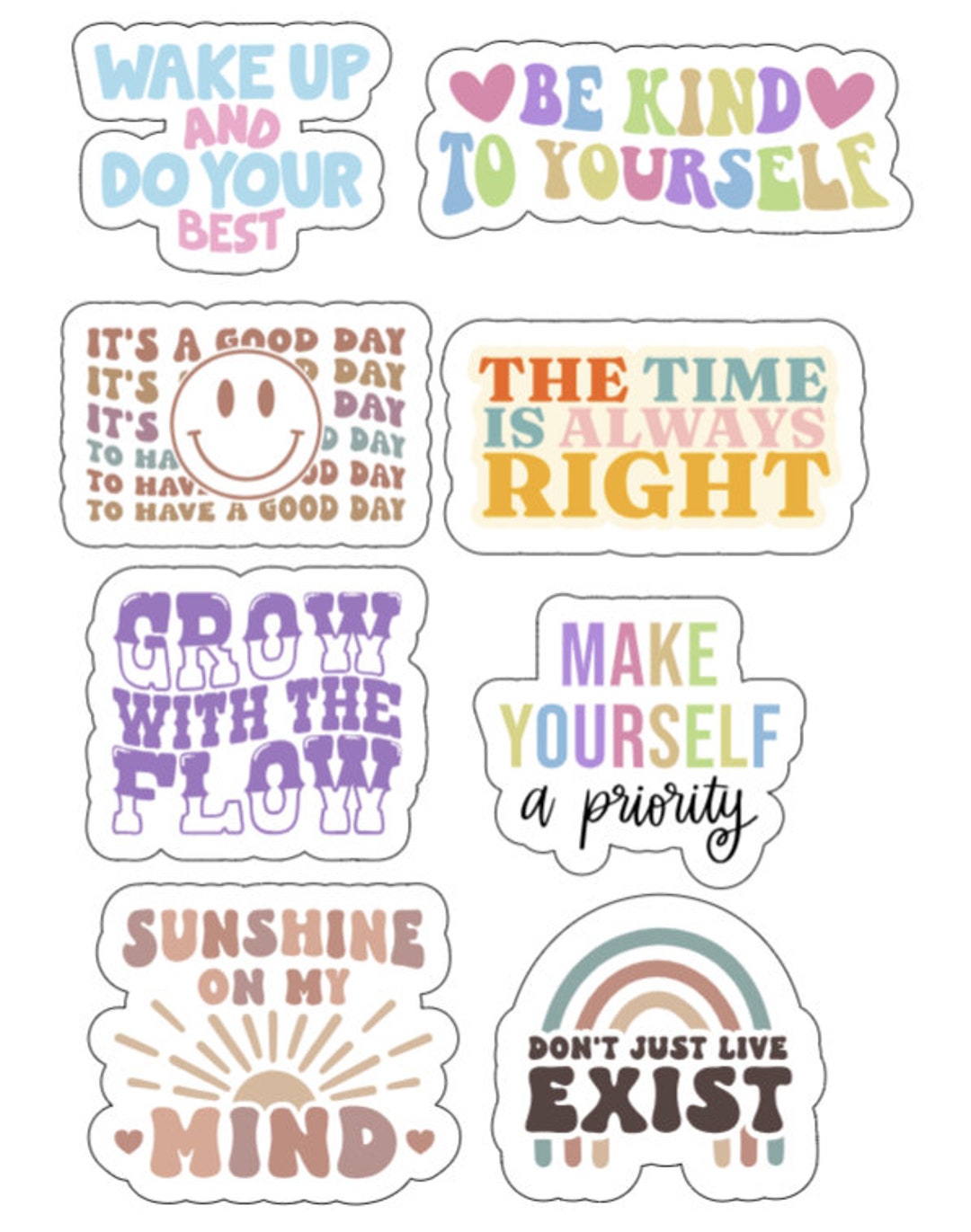 Positivity Sticker Set Laminated Sticker Decal for Laptops Phones ...