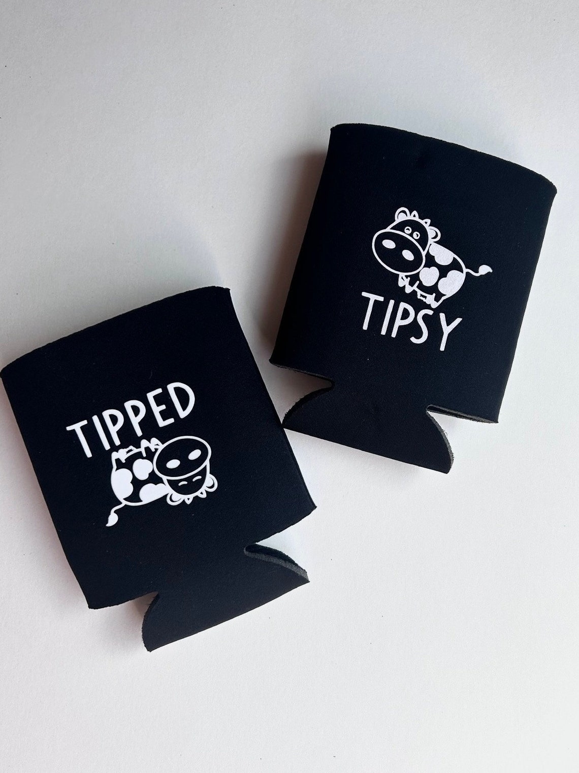 Tipped and Tipsy Cow Can Koozie Set Beer Can Cooler Beverage Chiller ...