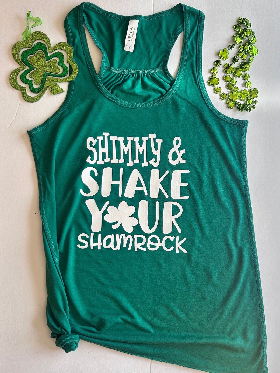 Shimmy and Shake Your Shamrock Ladies Workout Tank Exercise St Patricks ...