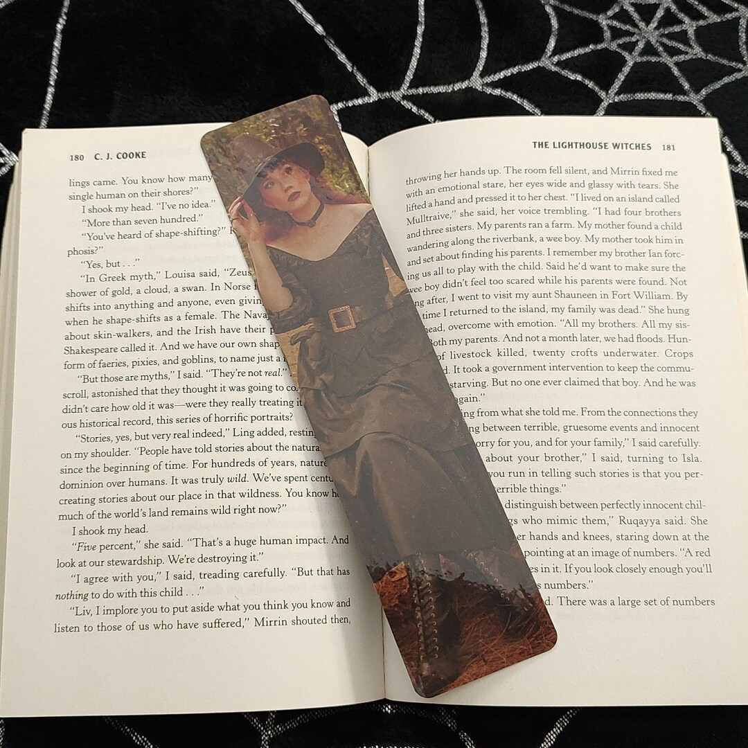 Witchy Bookmark Magic Bookmark Laminated Bookmark Upcycled Bookmark ...