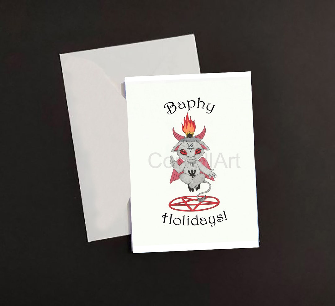 Satanic Baphomet Holiday Card Printable Greeting Card - Etsy