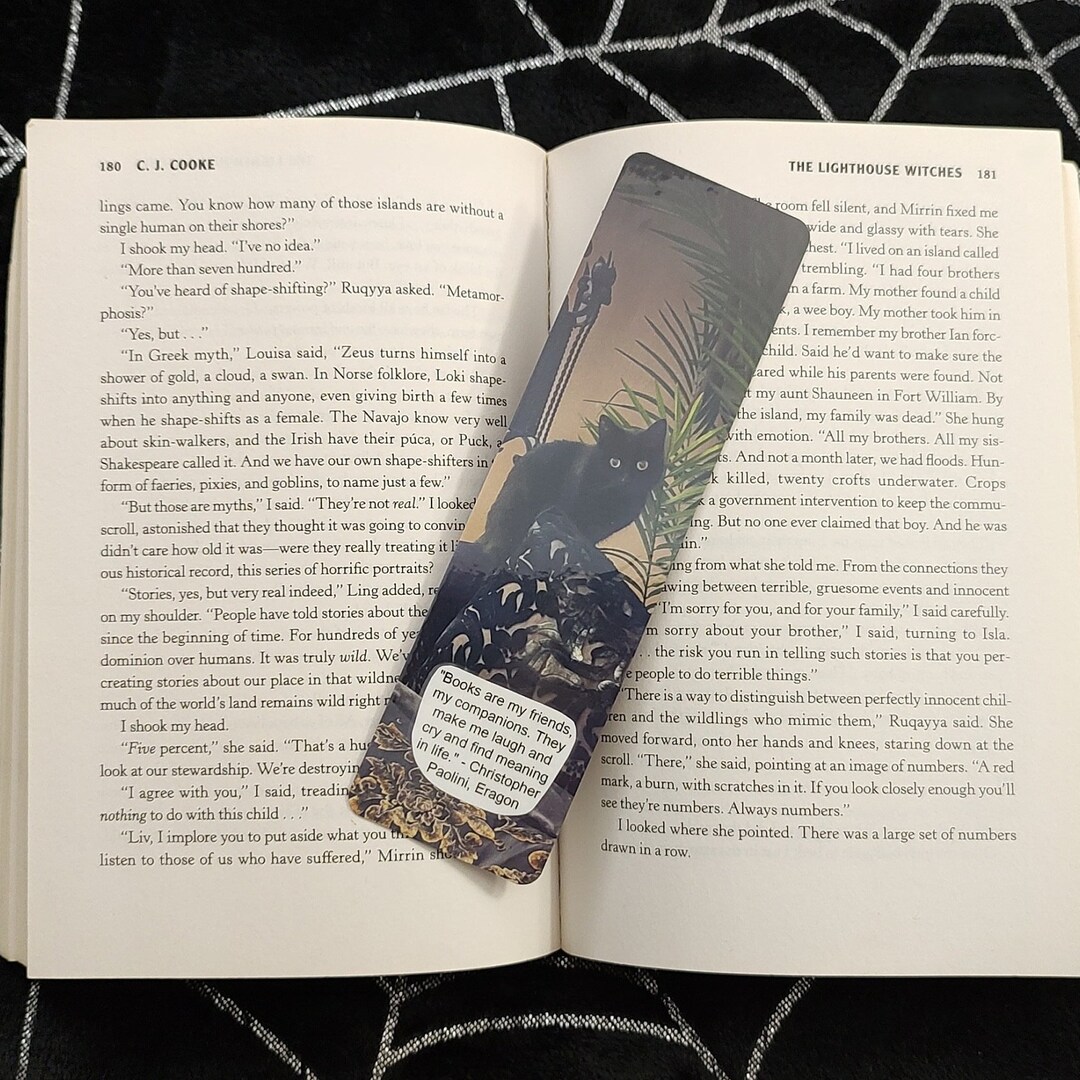 Cat Bookmark Laminated Bookmark Upcycled Bookmark Booklover Gift ...
