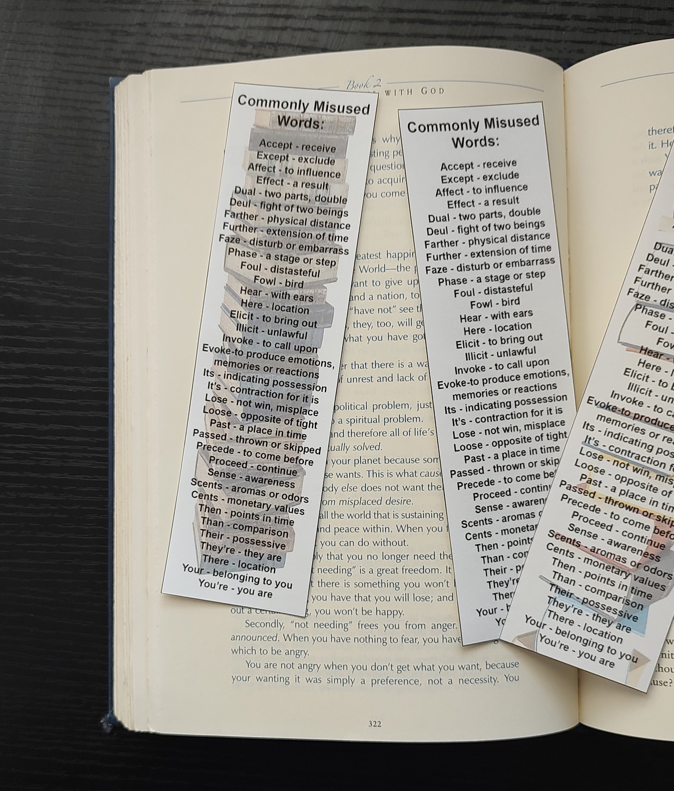 Commonly Misused Words Printable Bookmark Set Vocabulary Bookmarks ...