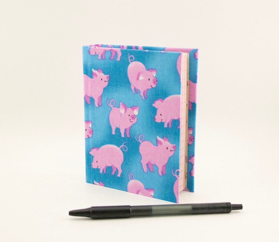 Pig Journal Cute Pink Notebook Piggy Diary Handmade Stationery - Etsy