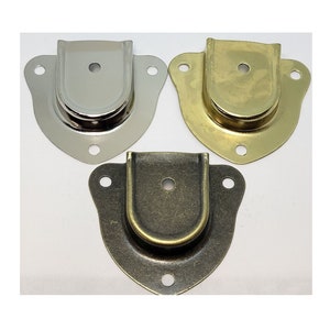 Leather Handle Steel Loop End Cap Trunk Chest Cover Brass Nickel ...