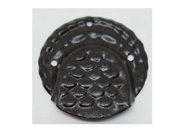 Trunk Handle End Cap Antique Fish Scale Stamped Steel Cap Style Trunk ...