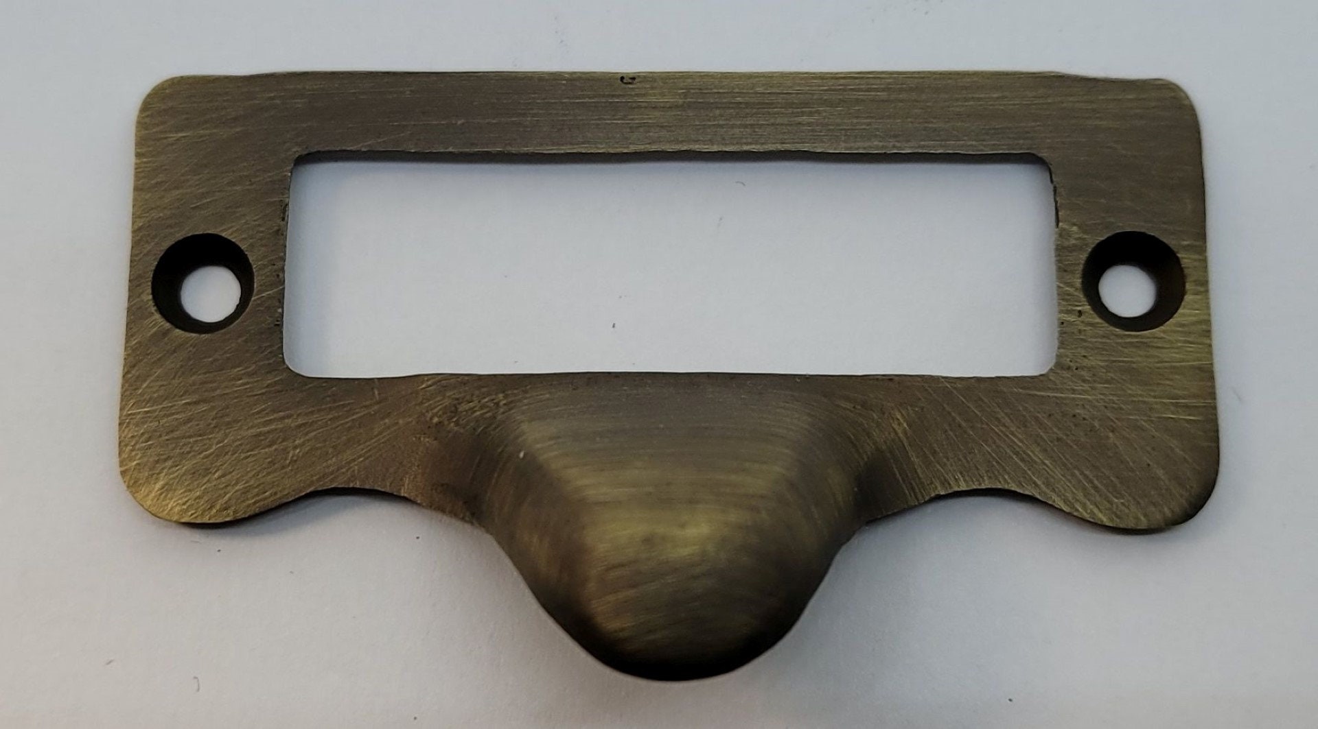 Solid Brass File Cabinet Card Holder Pull Label Tag Antique Vintage ...