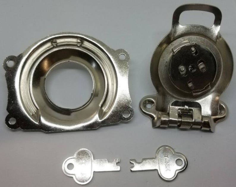 Nickel Chrome Trunk Lock Steamer Chest Vintage Old Key - Etsy