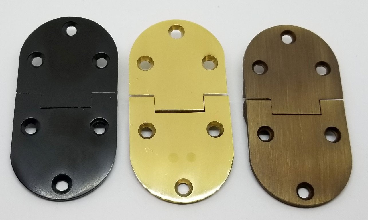 Brass English BUTLER Tray Leaf HINGE With Round Ends Oval 90 Degree ...