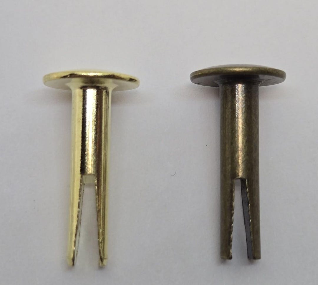 Split Rivets Brass Plated 1/2" 5/8" 3/4" 7/8" Trunk Chest Steamer ...