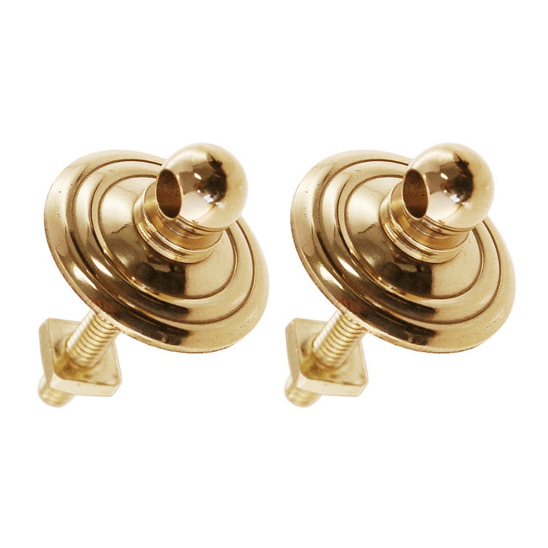 Pair - Early American Style Stamped Brass Backplates Pull Post Swan ...