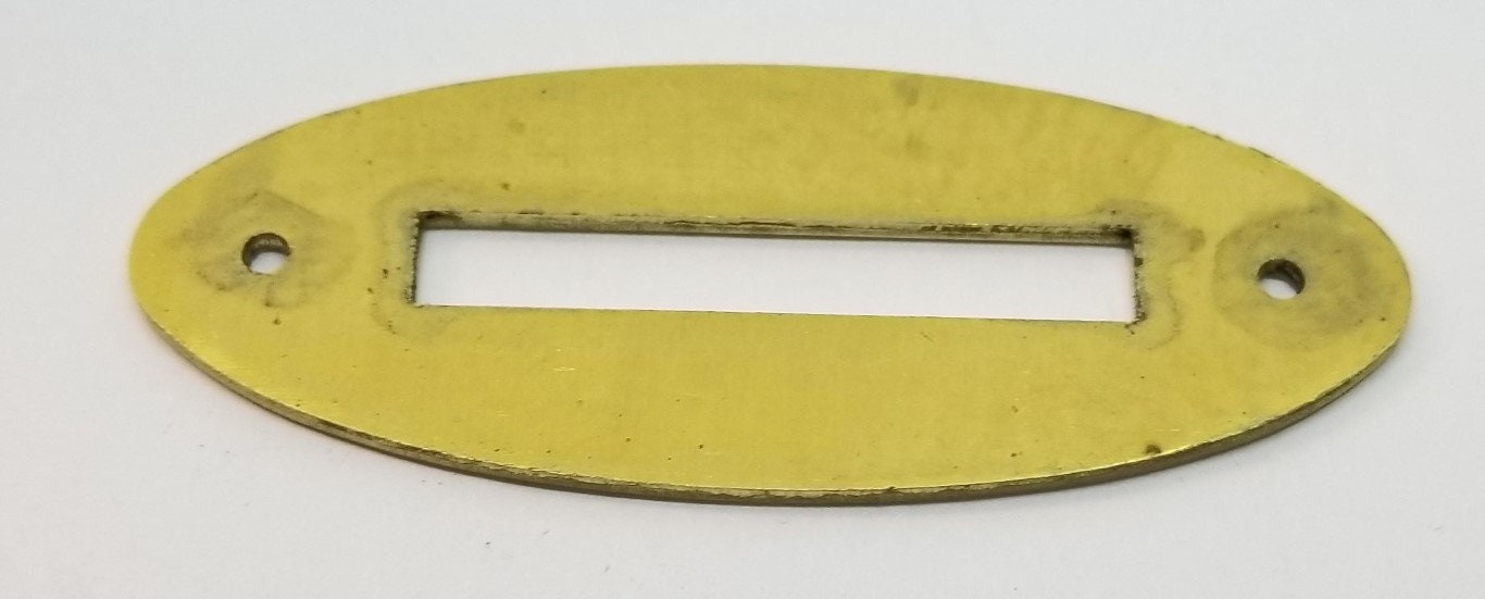 OVAL Stamped Brass Coin Slot Cover Bank Money Box Jewelry Hole Piggy ...