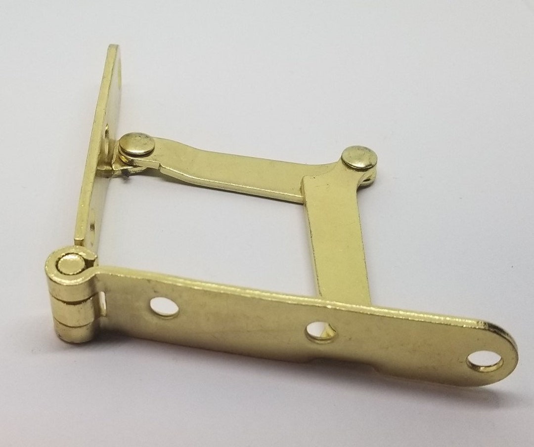 BRIGHT BRASS Steel Drop Front Drawer Stay Hinge Chest Trunk Desk ...