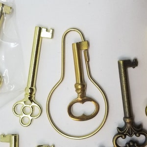 Sample Set of 12 Skeleton Keys (DOZEN) Polished Antique Lock Mortise ...