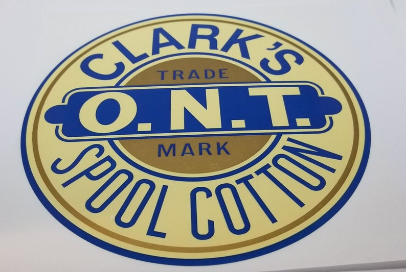 Clark's Spool Cabinet Decal Thread Vintage Antique Sticker Back Badge ...