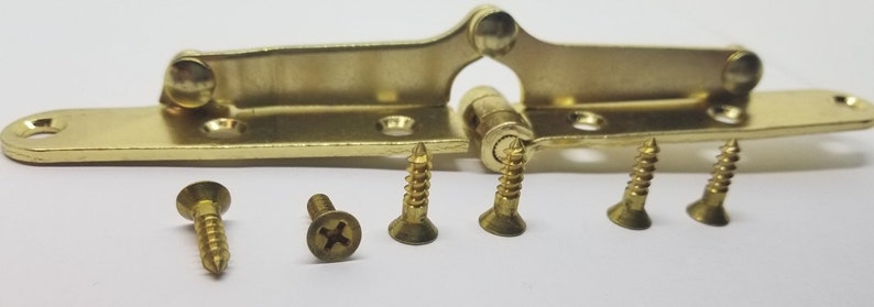 Antique Brass Steel DROP FRONT DRAWER Stay Hinge Chest Trunk Desk ...
