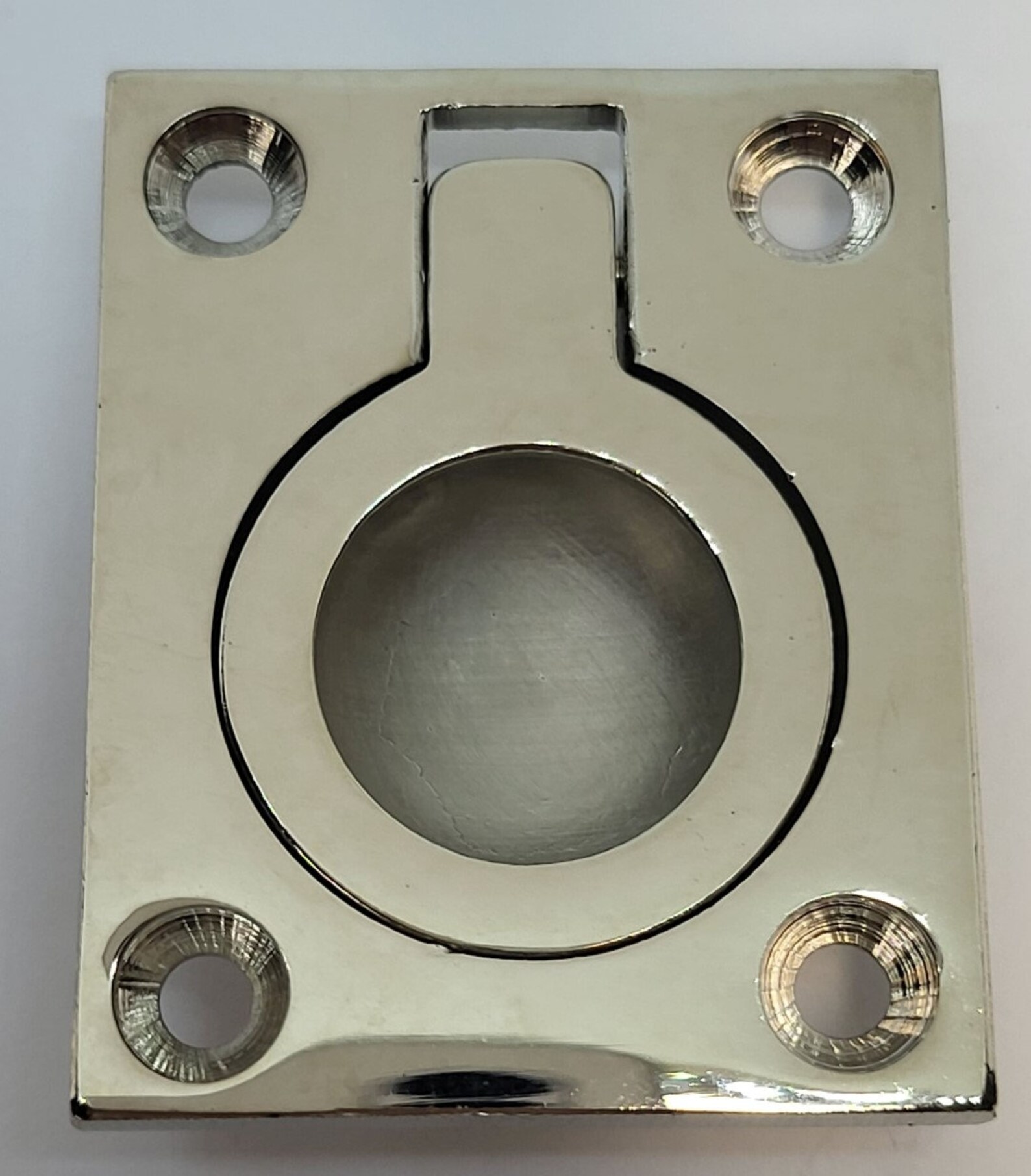 Solid Brass Flush Ring Pull Modern Hidden Knob Handle Nickel Mid ...