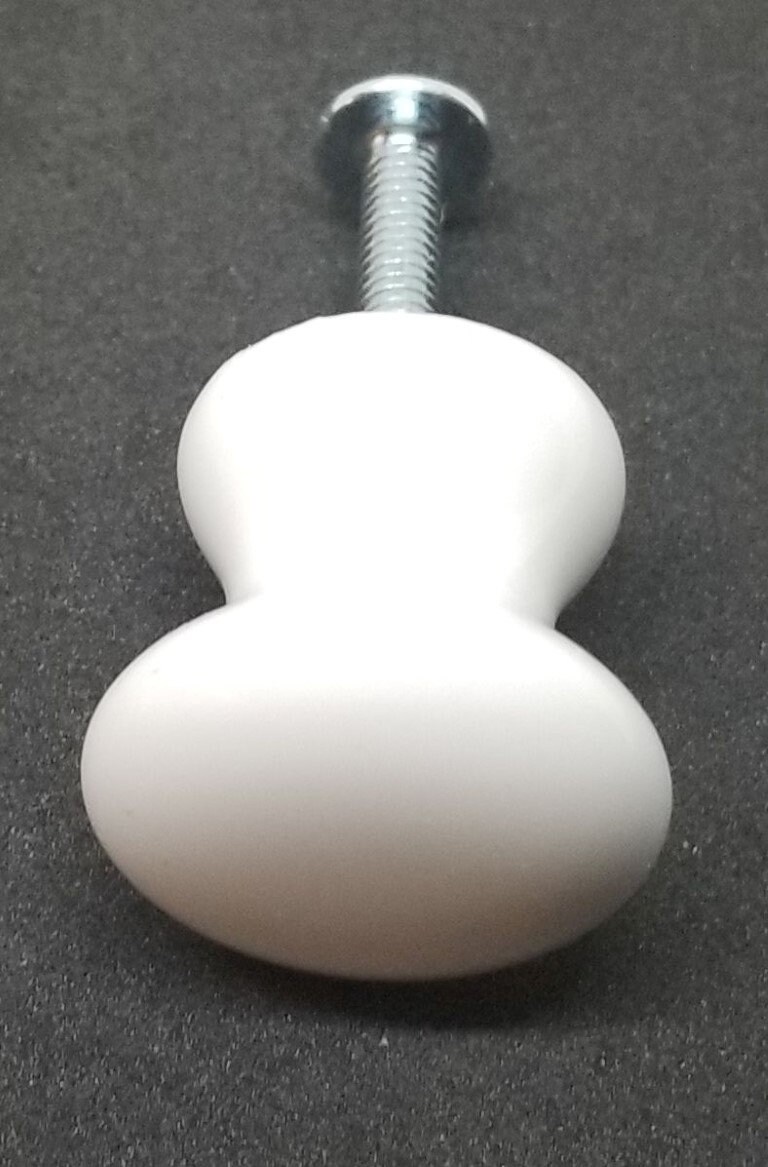 1" Round White Porcelain Knob Antique Vintage Rustic Retro Old Cabinet ...