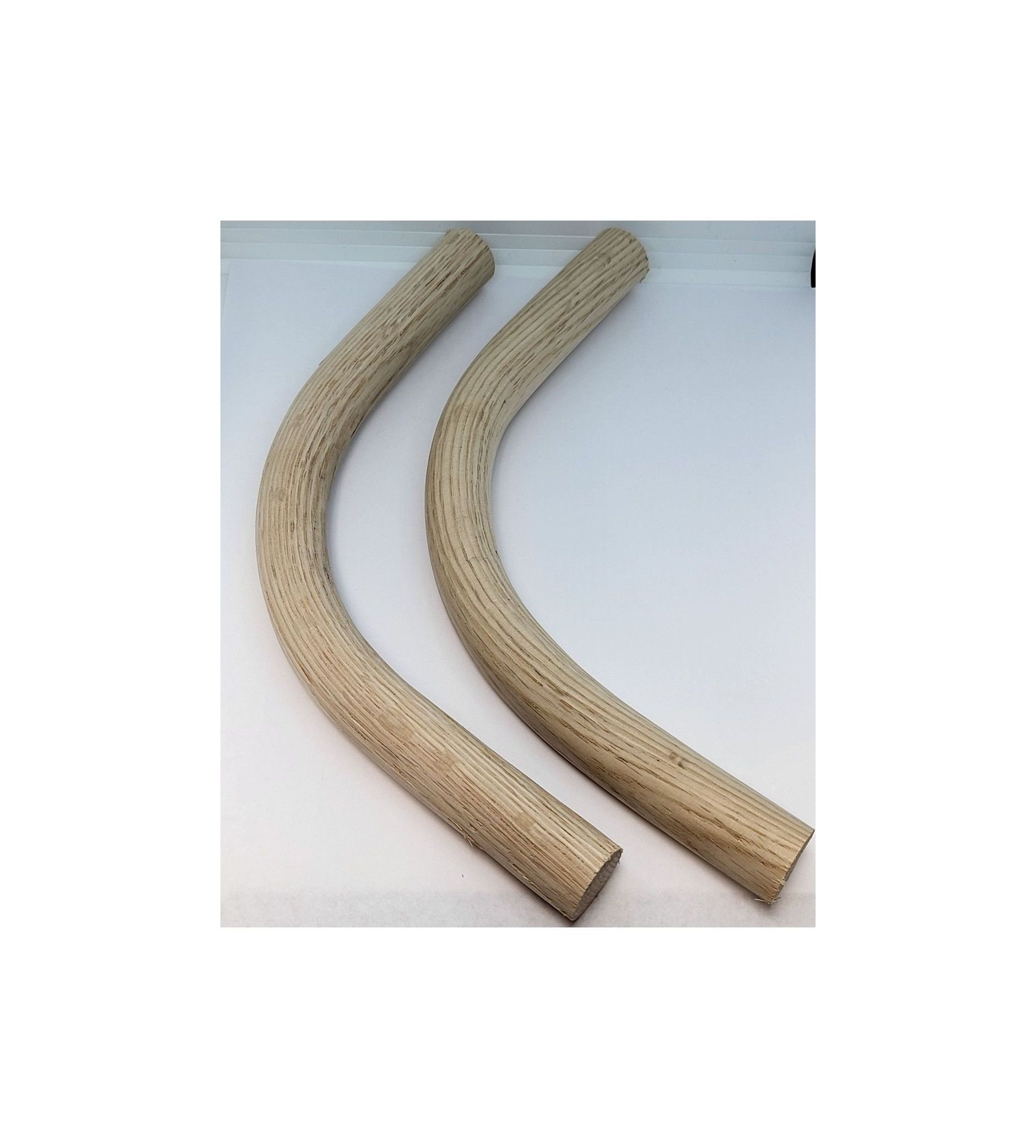 Pair (2) Unfinished Bent Oak Chair Bracing Hip Hugger Brackets Braces ...
