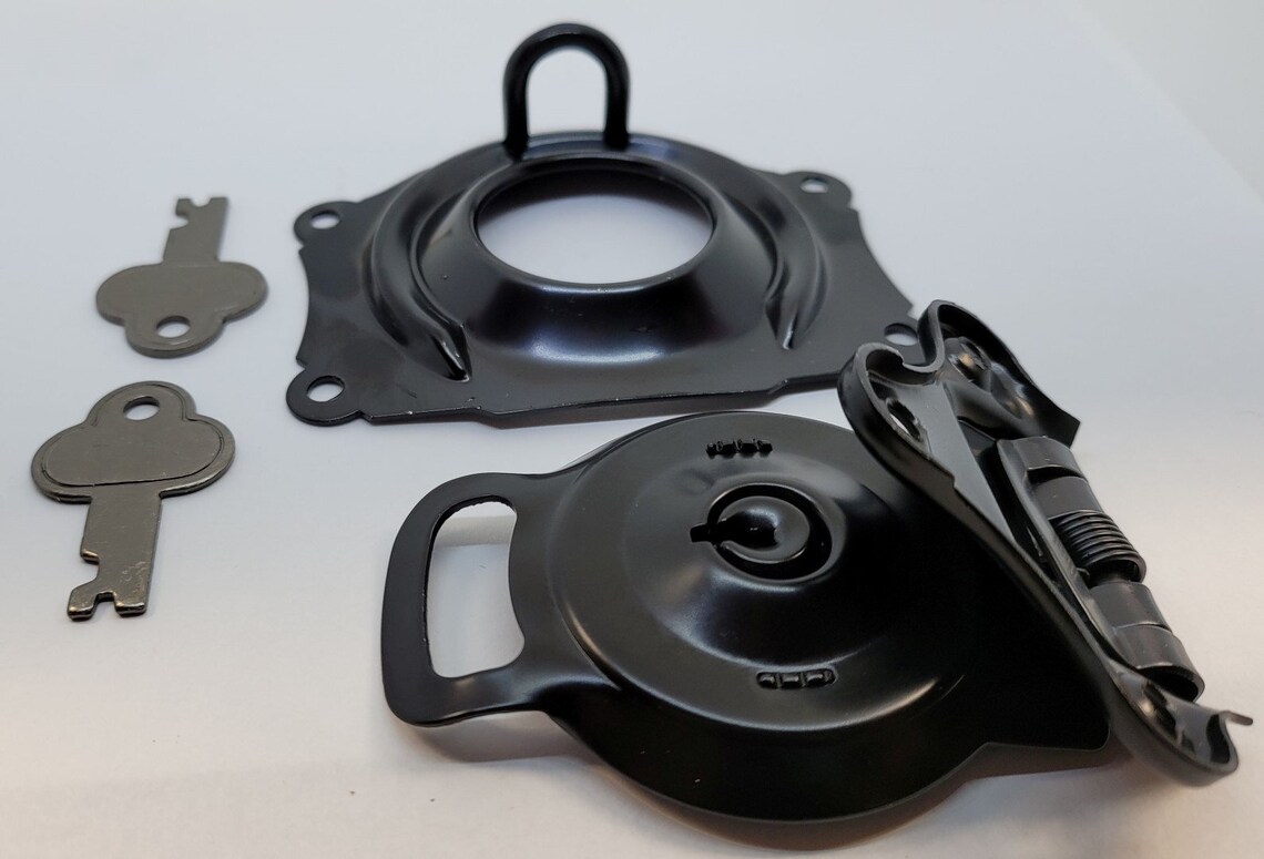 SHORT BLACK POWDER Coated Steel Trunk Lock With Keys Chest | Etsy