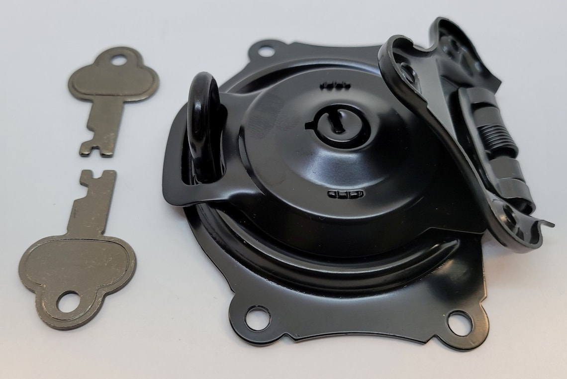 SHORT BLACK POWDER Coated Steel Trunk Lock With Keys Chest | Etsy