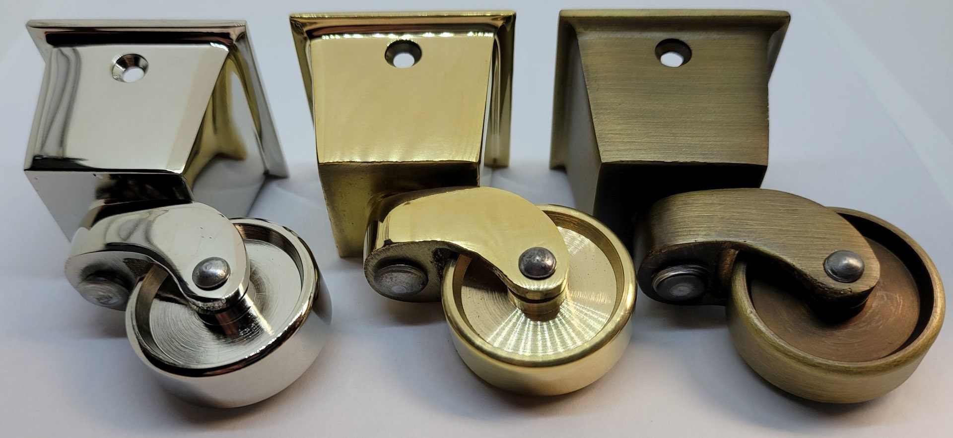 1-1/4 SQUARE CUP CASTER Solid Brass Polished Antique - Etsy