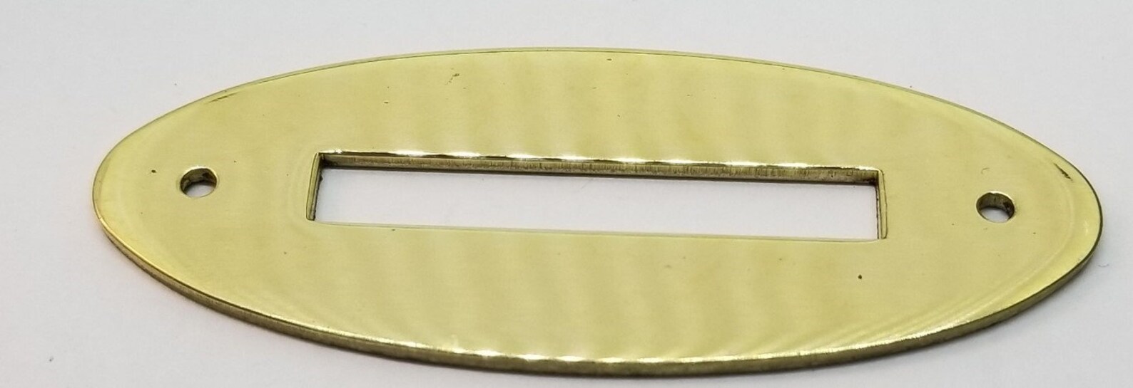 OVAL Stamped Brass Coin Slot Cover Bank Money Box Jewelry Hole Piggy ...